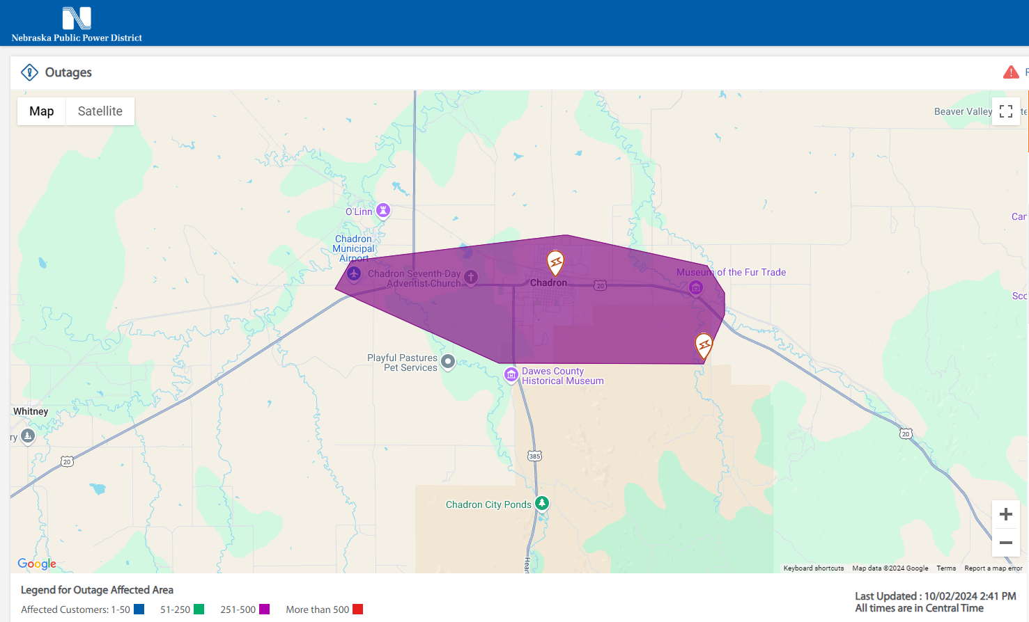 Chadron Residents Report Power Outages, NPPD Aware – KCSR / KBPY