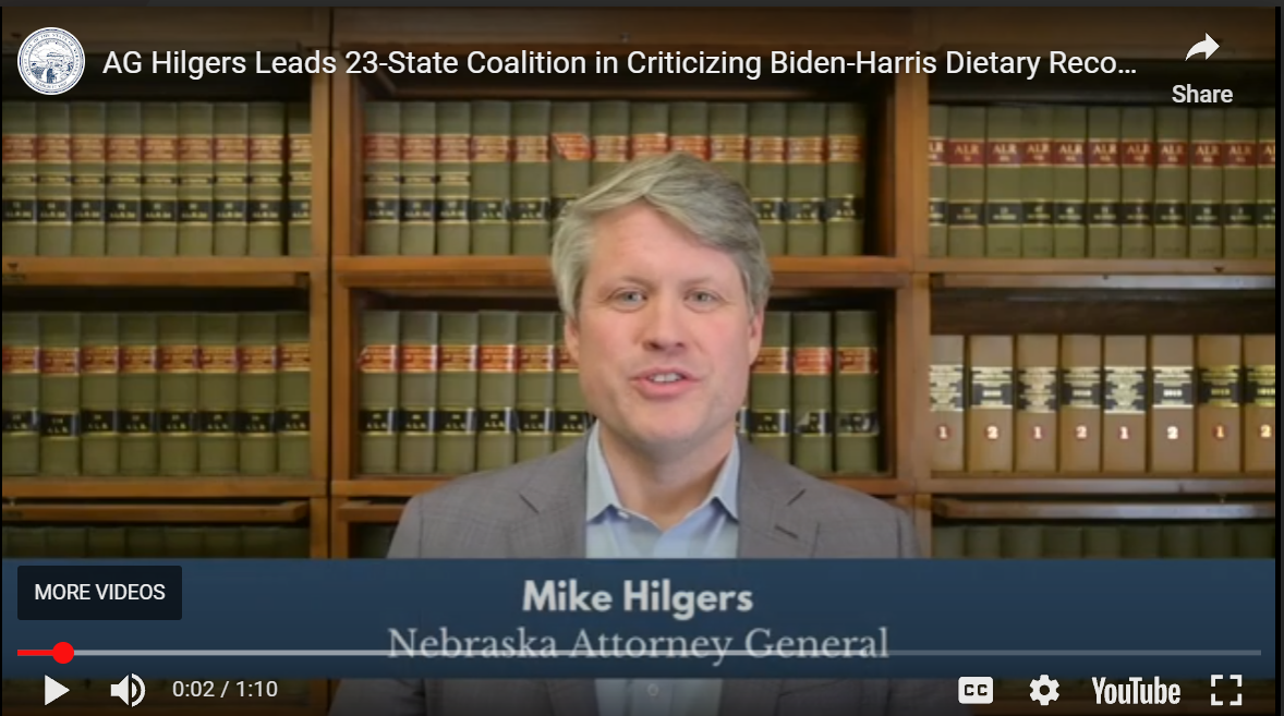 Hilgers Leads 23 State Coalition in Criticizing Biden-Harris Dietary ...