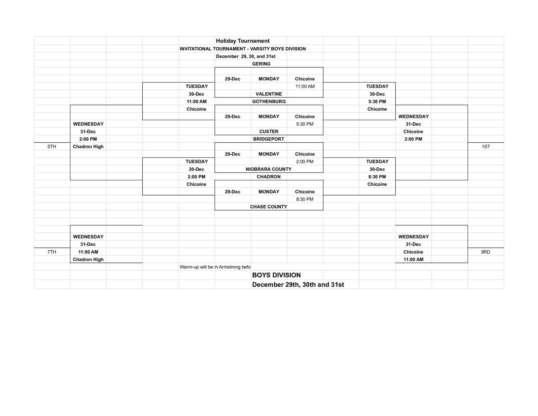 Bracket for Security First Holiday Classic Revealed – KCSR / KBPY